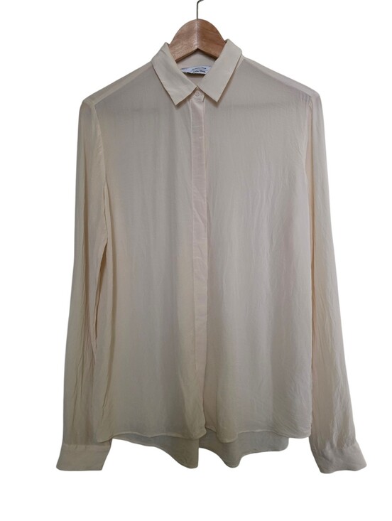 Tops | Stockholm Atelier Other Stories 10 Silk Ivory Hidden Buttonfront ...